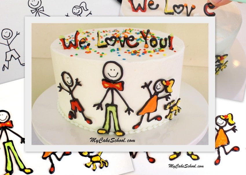 Happy Father's Day- Stick Figure Cake - My Cake School