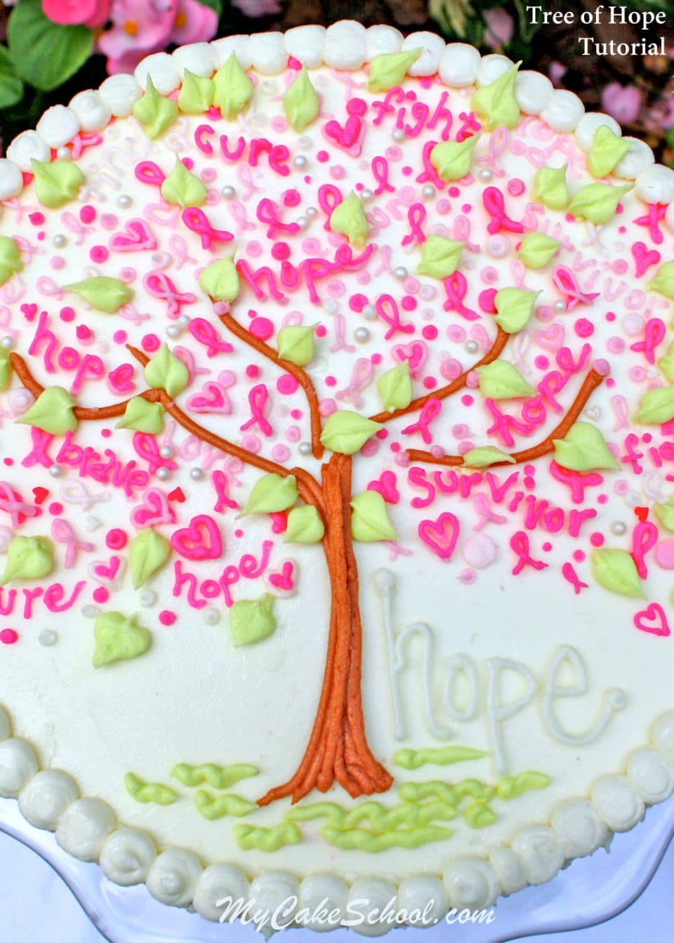 Tree of Hope for Breast Cancer Awareness~ Blog Tutorial - My Cake School