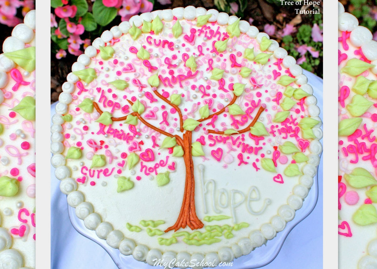 Tree of Hope for Breast Cancer Awareness~ Blog Tutorial - My Cake School
