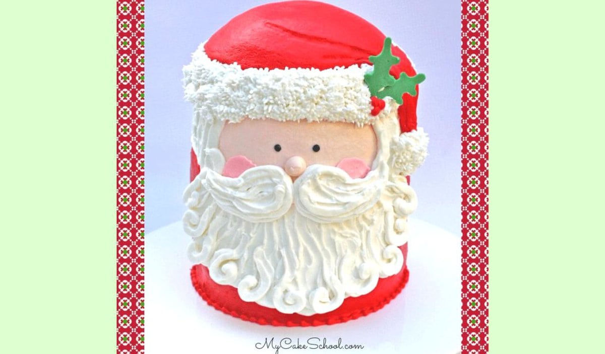 Sweet and Simple Santa Cake- Video Tutorial - My Cake School