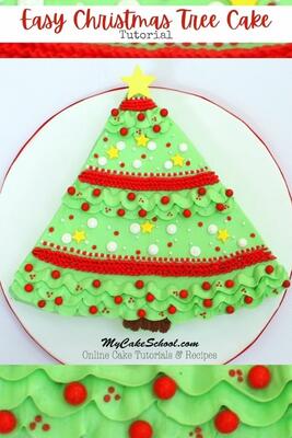 Christmas Tree Sheet Cake- Free Cake Video - My Cake School