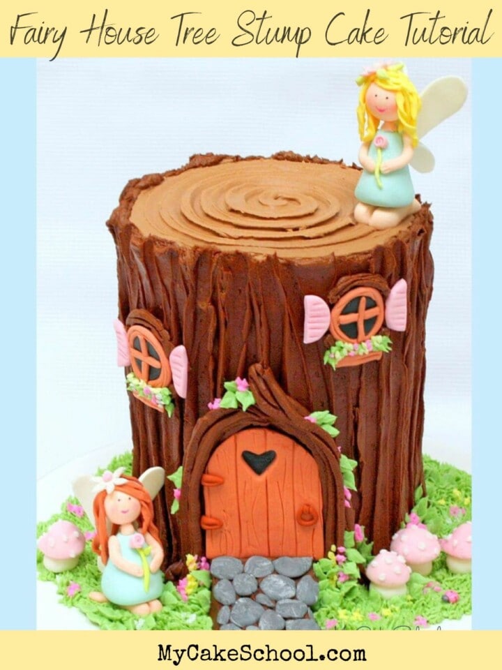 Fairy House Tree Stump Cake Video - My Cake School