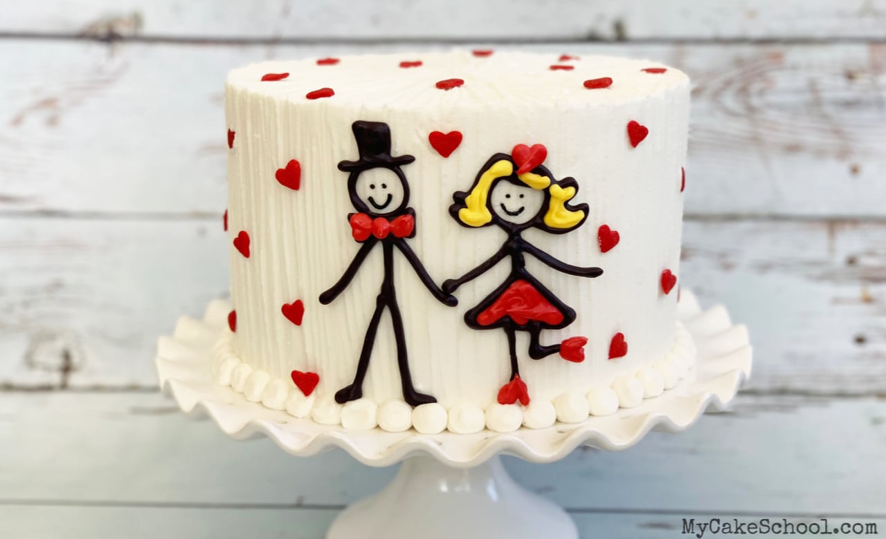 Sweet Stick Figure Couple- A free cake video tutorial - My Cake School