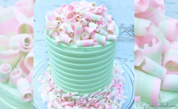 Colorful Striped Chocolate Curls- Cake Tutorial - My Cake School