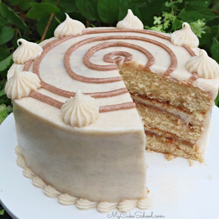 Cinnamon Roll Layer Cake - My Cake School