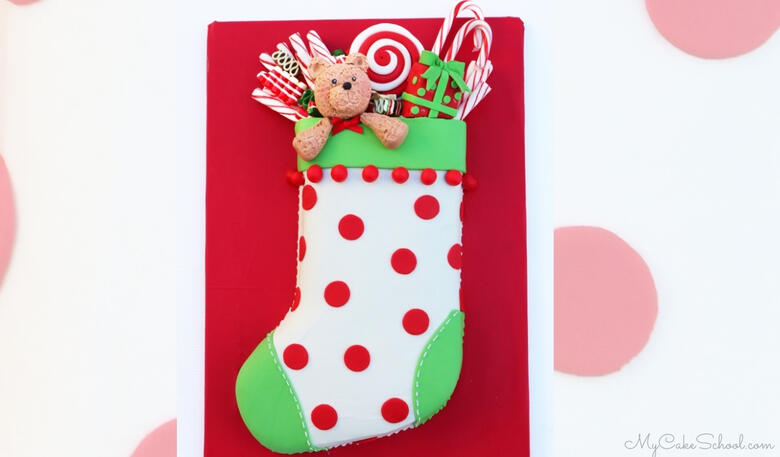 Christmas Stocking Cake- Free Video Tutorial - My Cake School