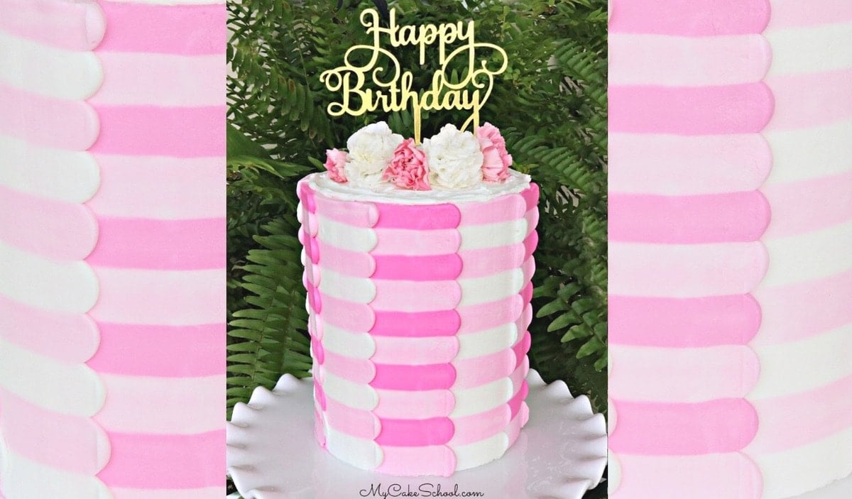 Striped Buttercream Panels Cake - My Cake School