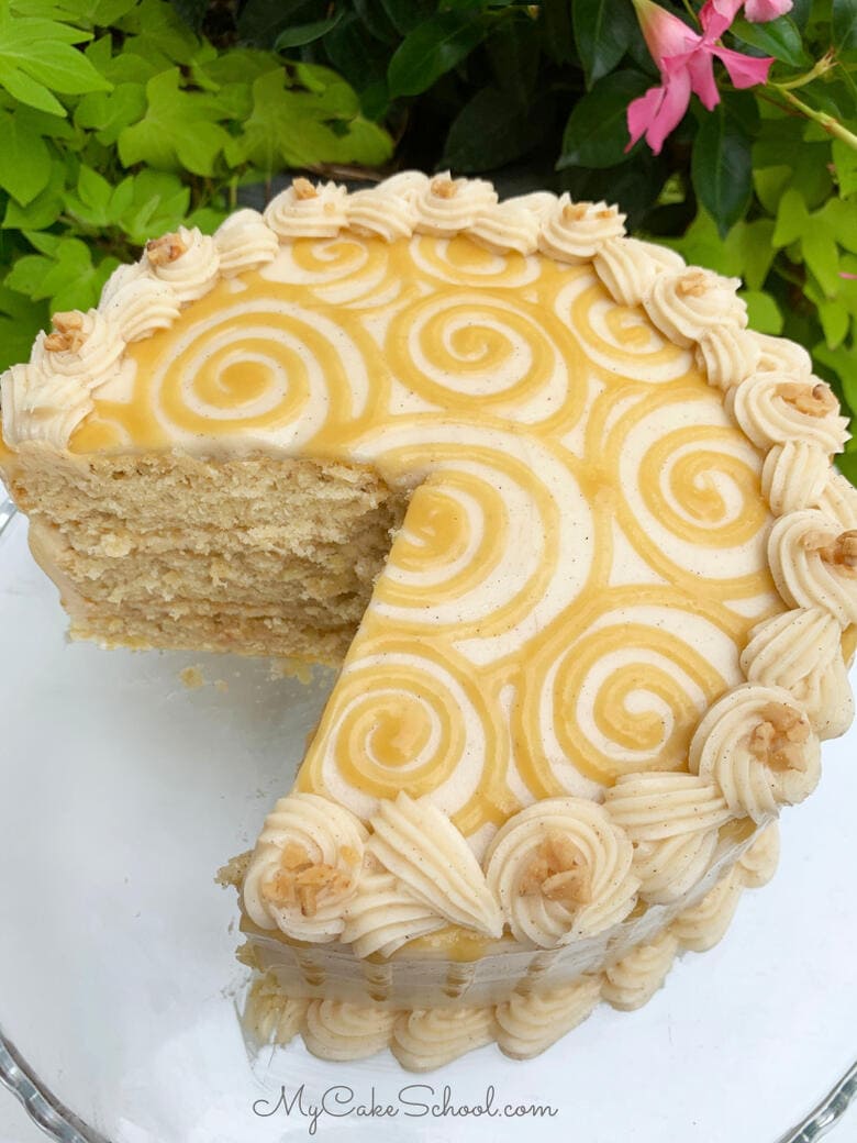 Apple Toffee Caramel Cake {A Scratch Recipe} - My Cake School