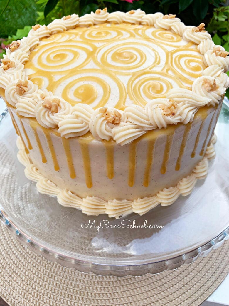 Apple Toffee Caramel Cake {A Scratch Recipe} - My Cake School