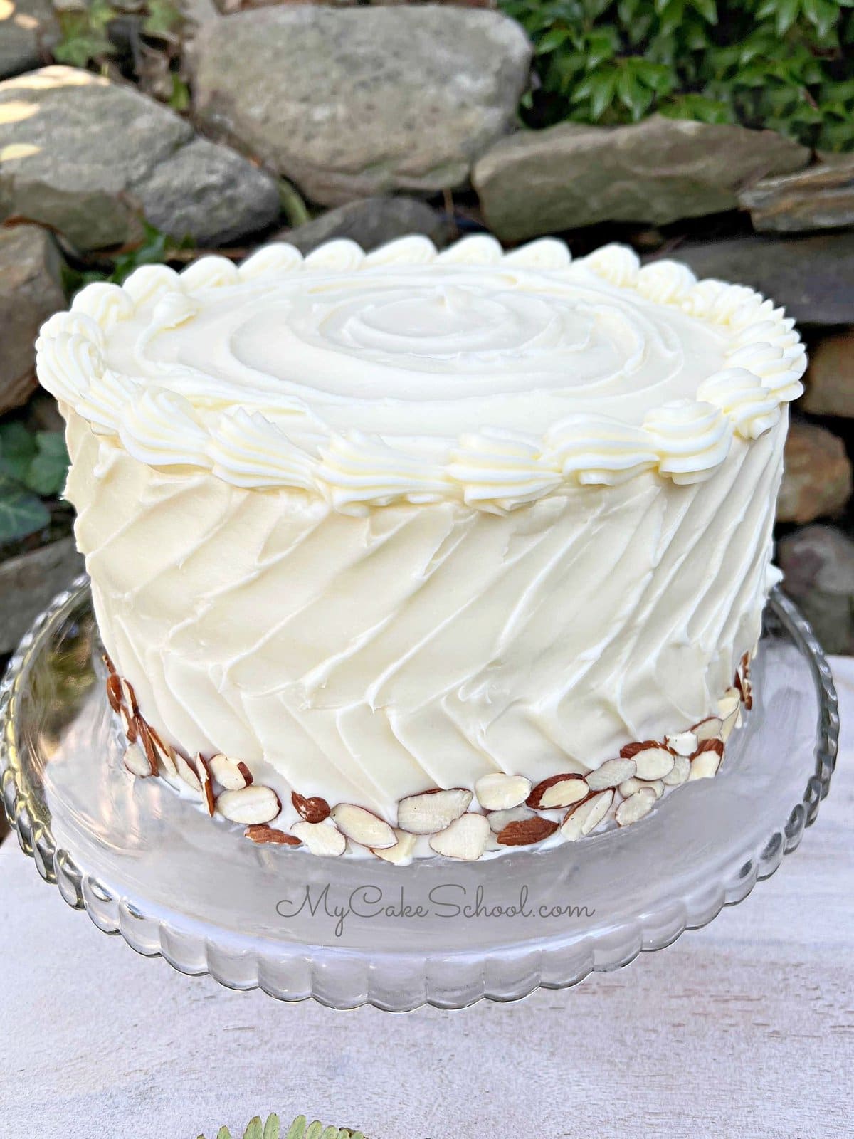 Almond Cream Cheese Layer Cake - My Cake School