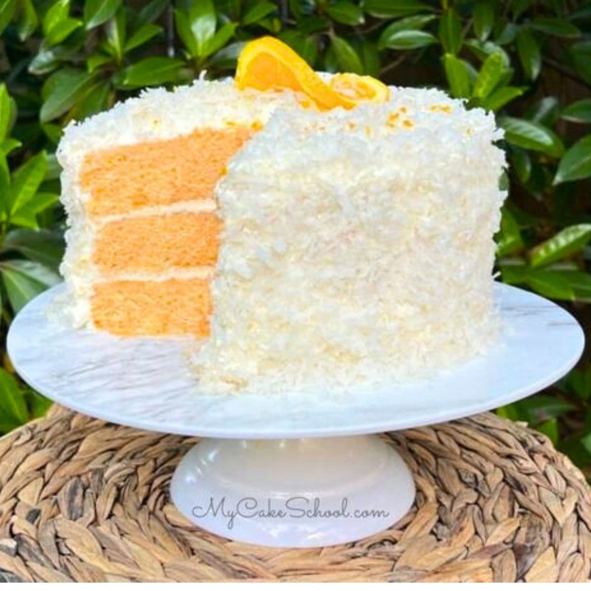 Orange Coconut Cake - My Cake School