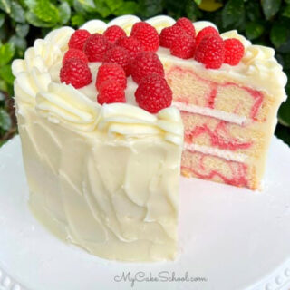 Lemon Raspberry Swirl Cake - My Cake School