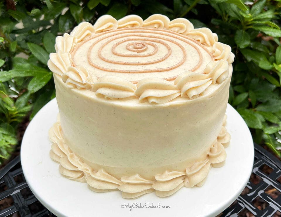 Cinnamon Roll Layer Cake (Cake Mix Recipe) - My Cake School