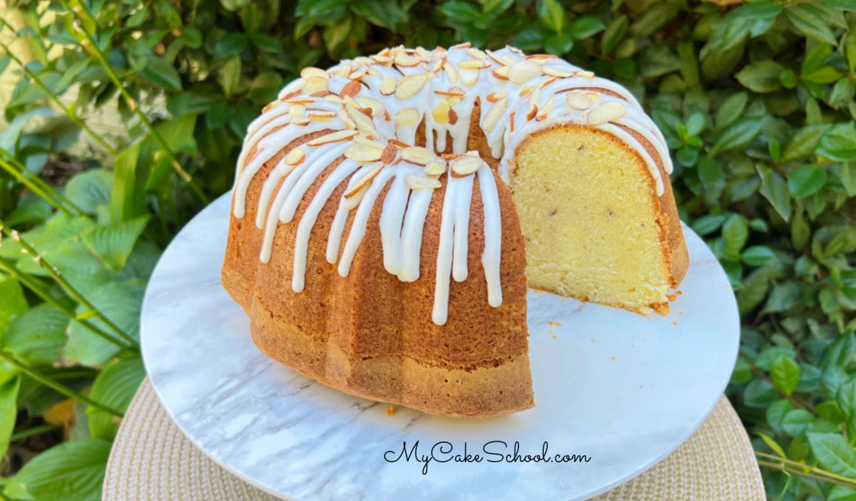 Almond Sour Cream Pound Cake - My Cake School