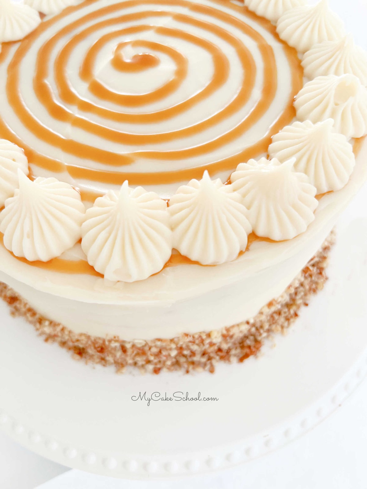 Caramel Italian Cream Cake - My Cake School
