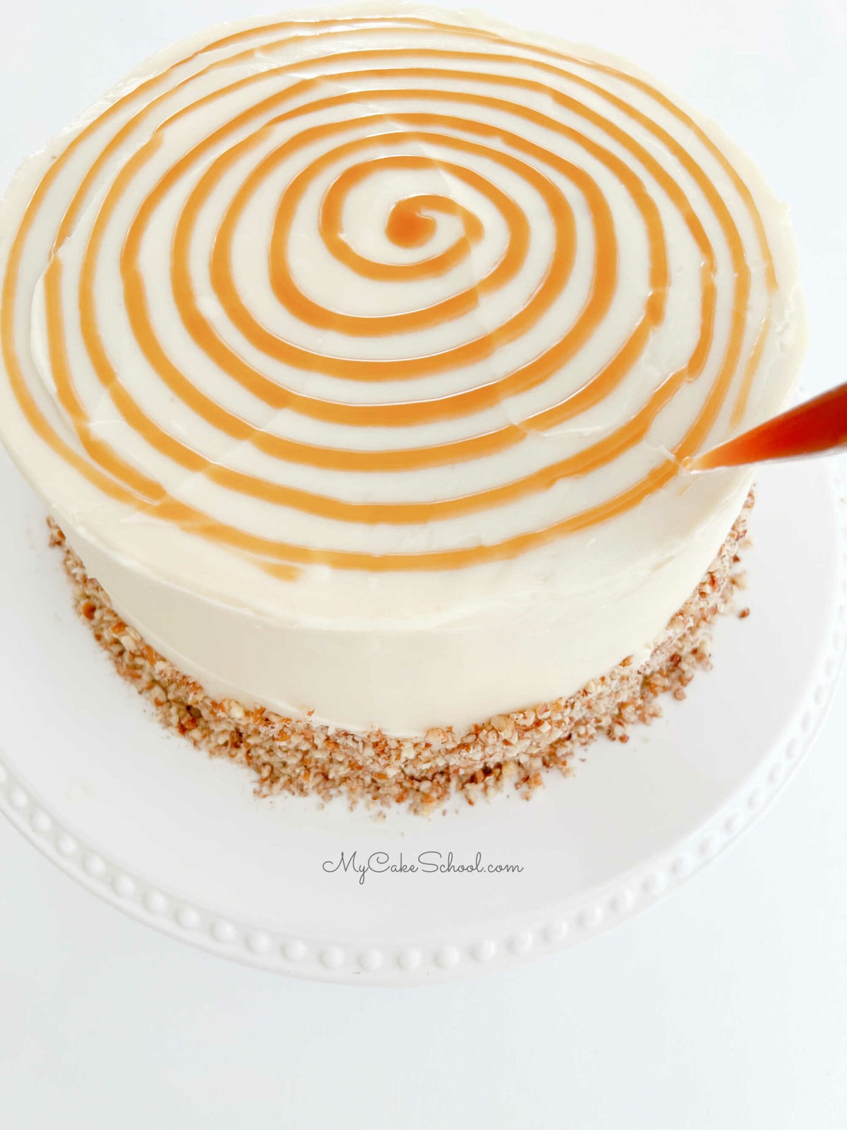Caramel Italian Cream Cake - My Cake School