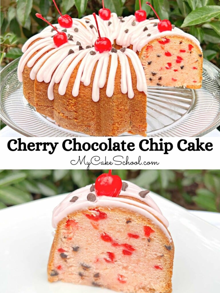 Cherry Chocolate Chip Pound Cake - My Cake School