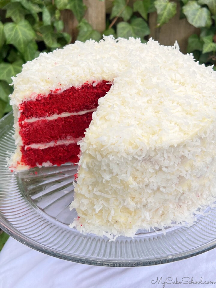 Red Velvet Coconut Cake - My Cake School