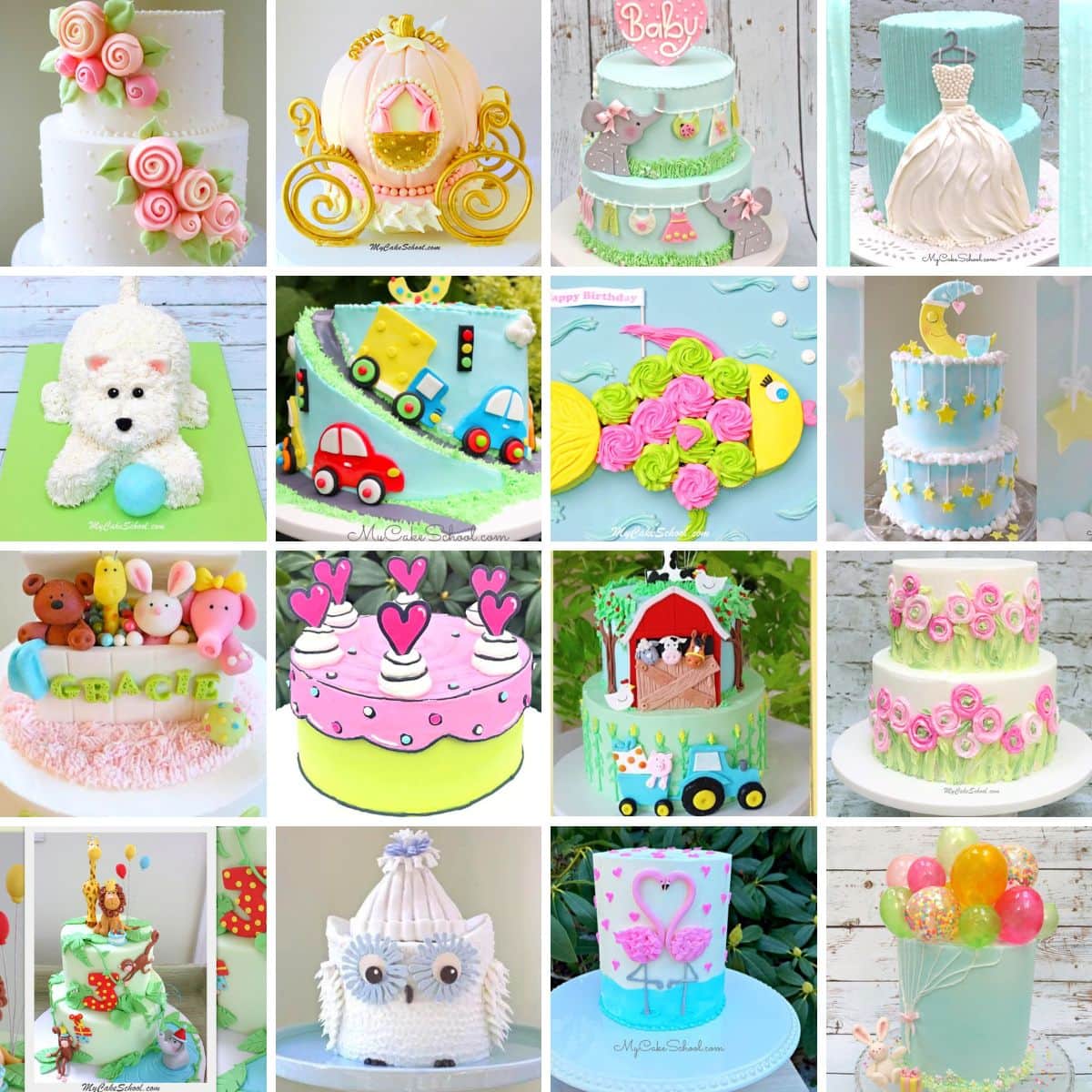 50+ Cute Cakes (Free Tutorials!) - My Cake School