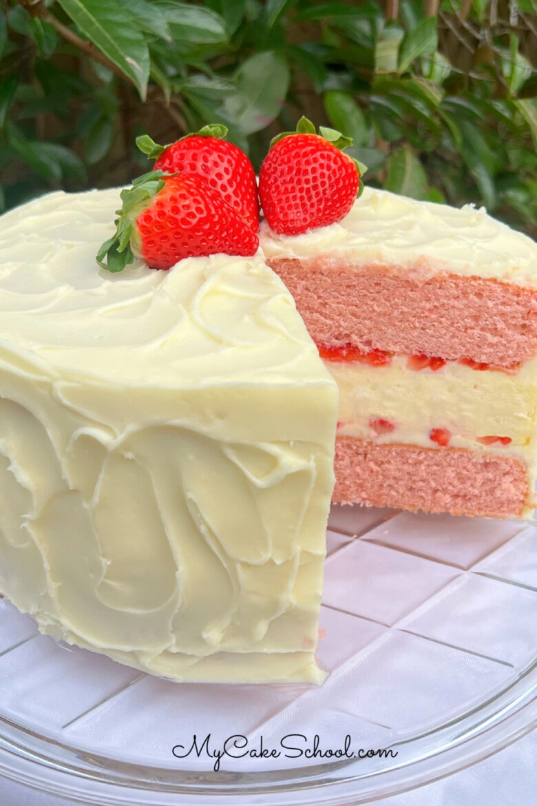 Strawberry Cheesecake Cake - My Cake School